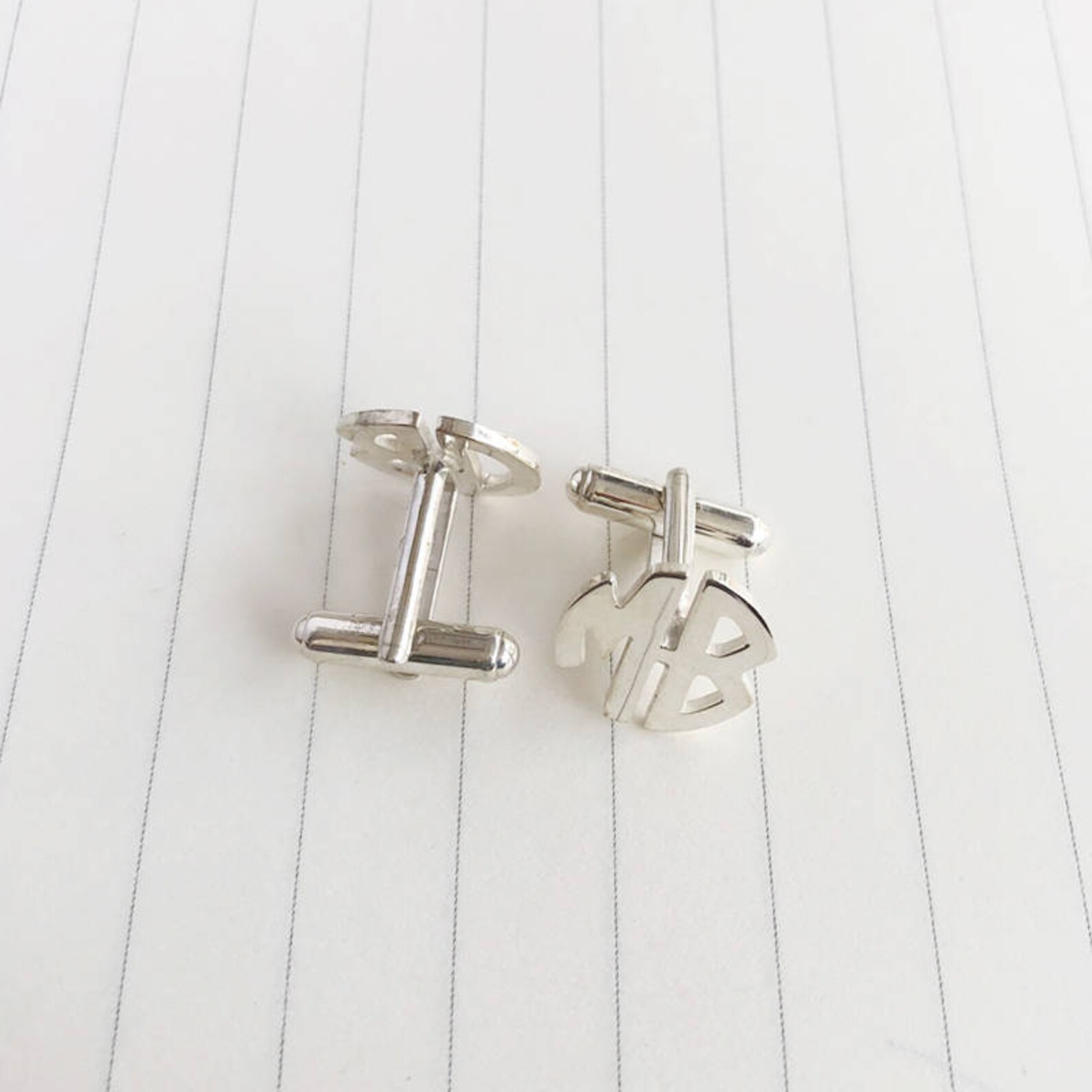 Two Letter Monogram Cufflinkswedding Cufflinksgroom - Etsy