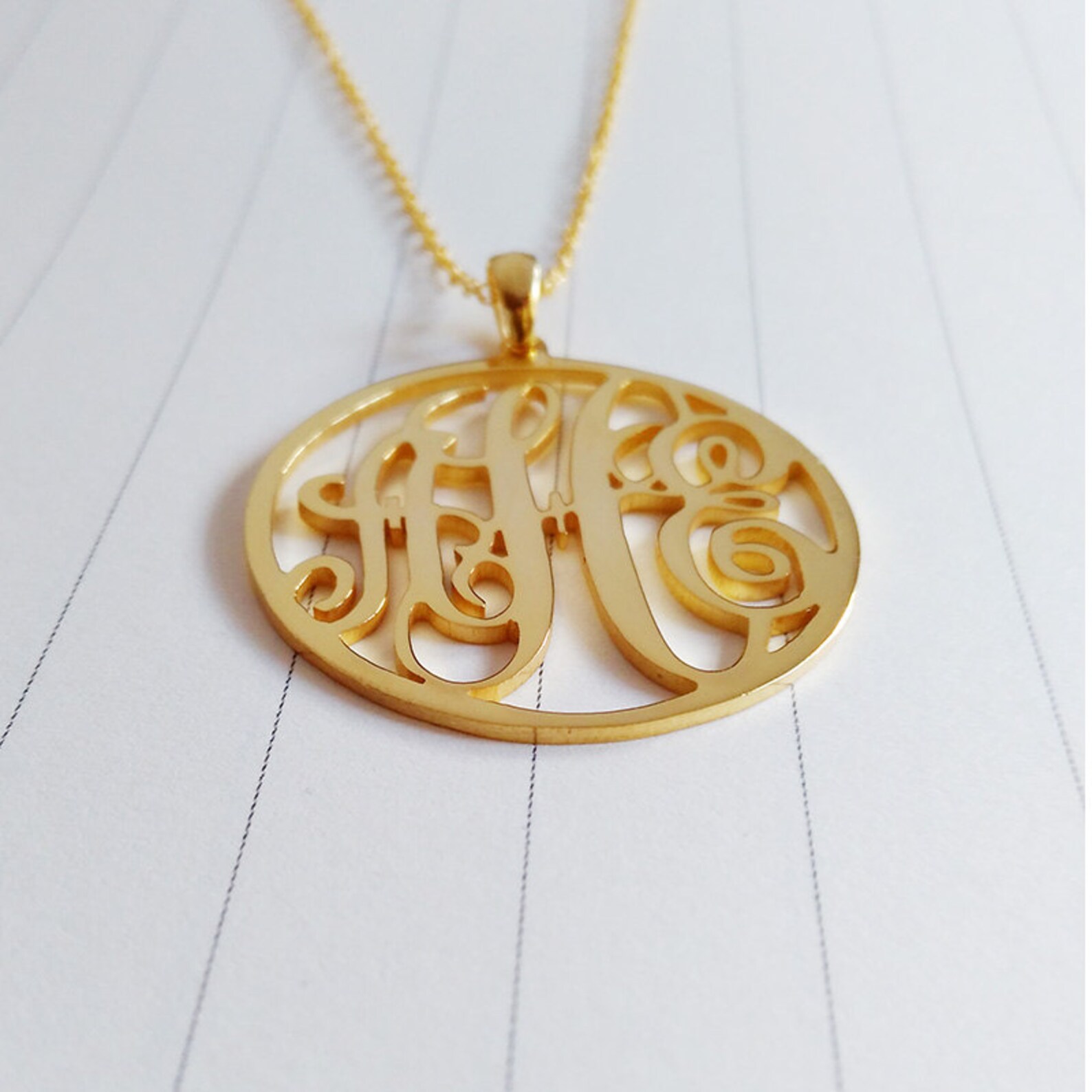 Personalized Monogram Necklacegold Monogram Necklace3 - Etsy