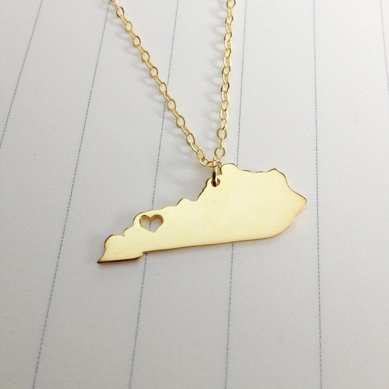 Gold Kentucky State NecklaceKY State NecklaceKentucky State | Etsy