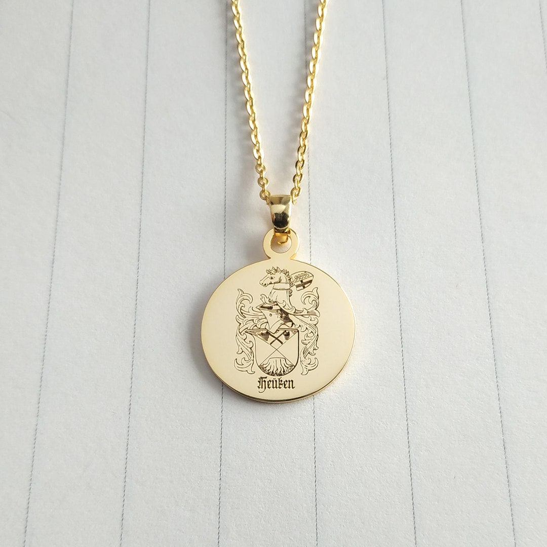 Coat of Arms Necklace,personalized Family Crest Necklace,family Crest ...