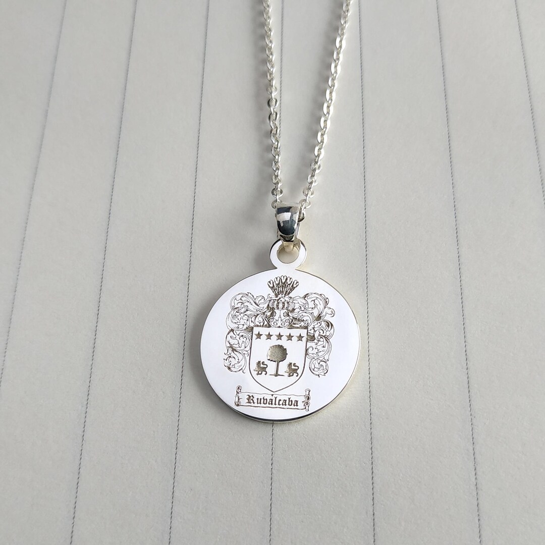 Family Crest Necklace,coat of Arms Necklace,personalized Family Crest ...