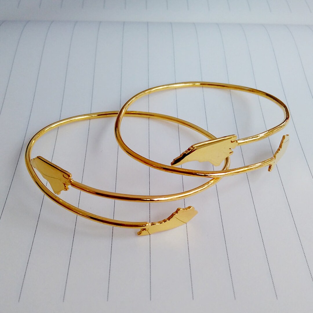 States Bangle Bracelet,two States Bracelet,personalized State Charm ...