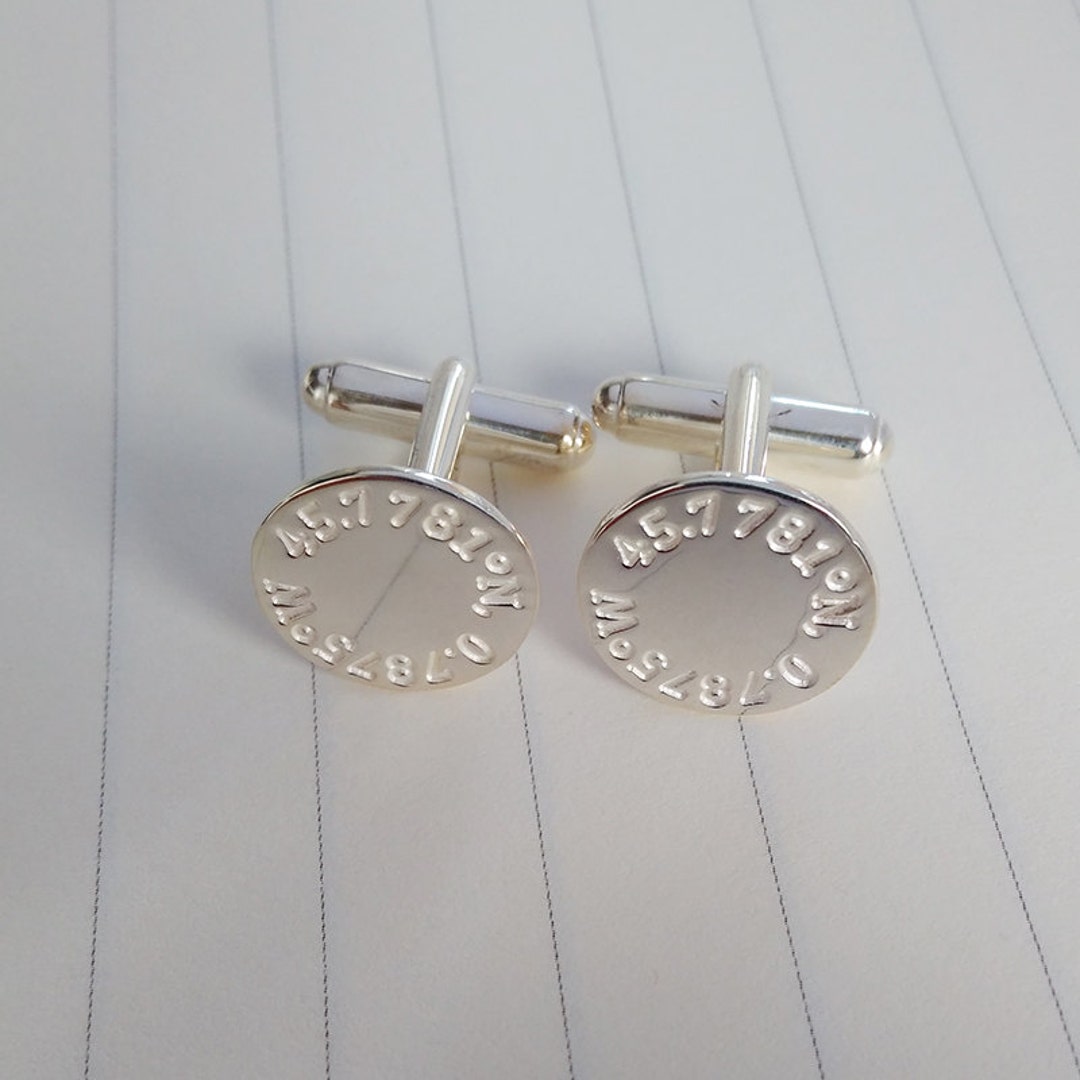 Latitude Longitude Wedding Cufflinks,personalized Cufflinks Silver ...
