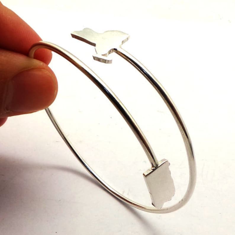 States Bangle BraceletTwo States BraceletPersonalized state | Etsy