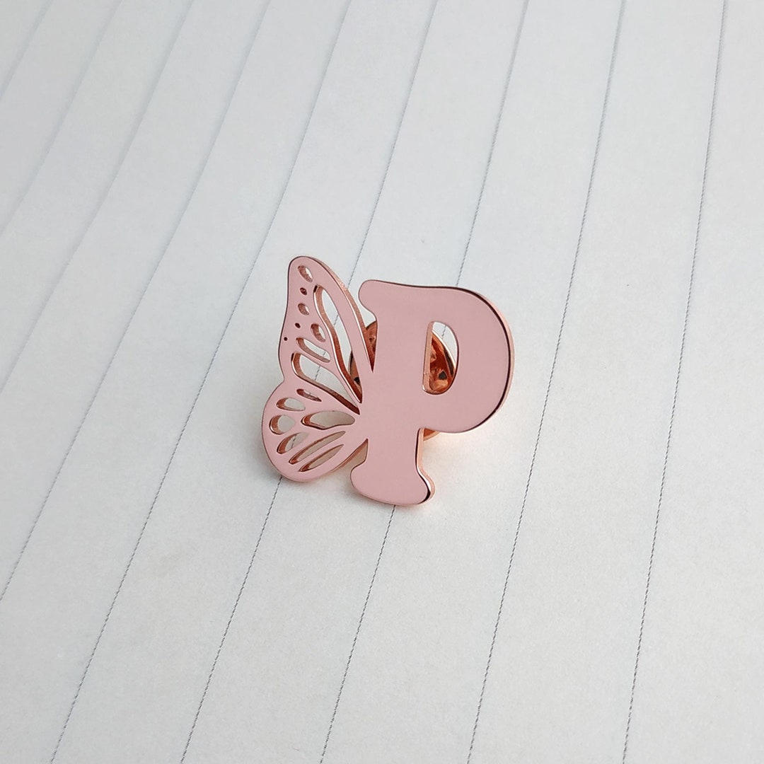 Initial and Butterfly Lapel Pins,custom Butterfly Initial Lapel Pins ...