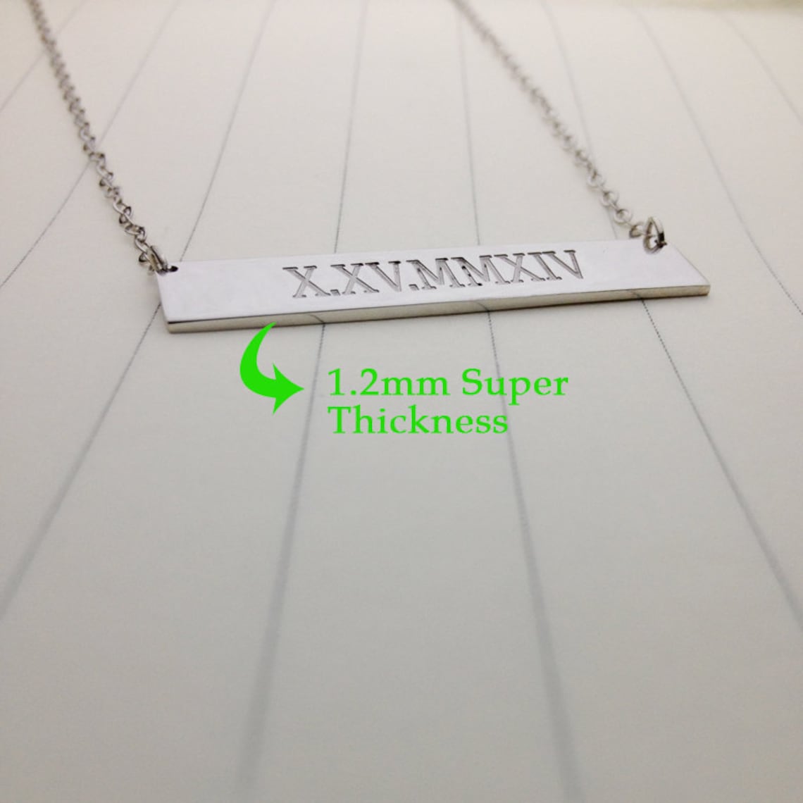 Roman Numeral Bar Necklacelatitude Longitude | Etsy