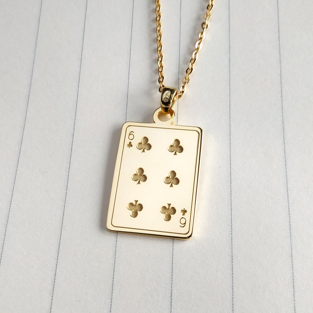 Six of Clubs Necklace,three of Clubs Necklace,five of Hearts Necklace ...