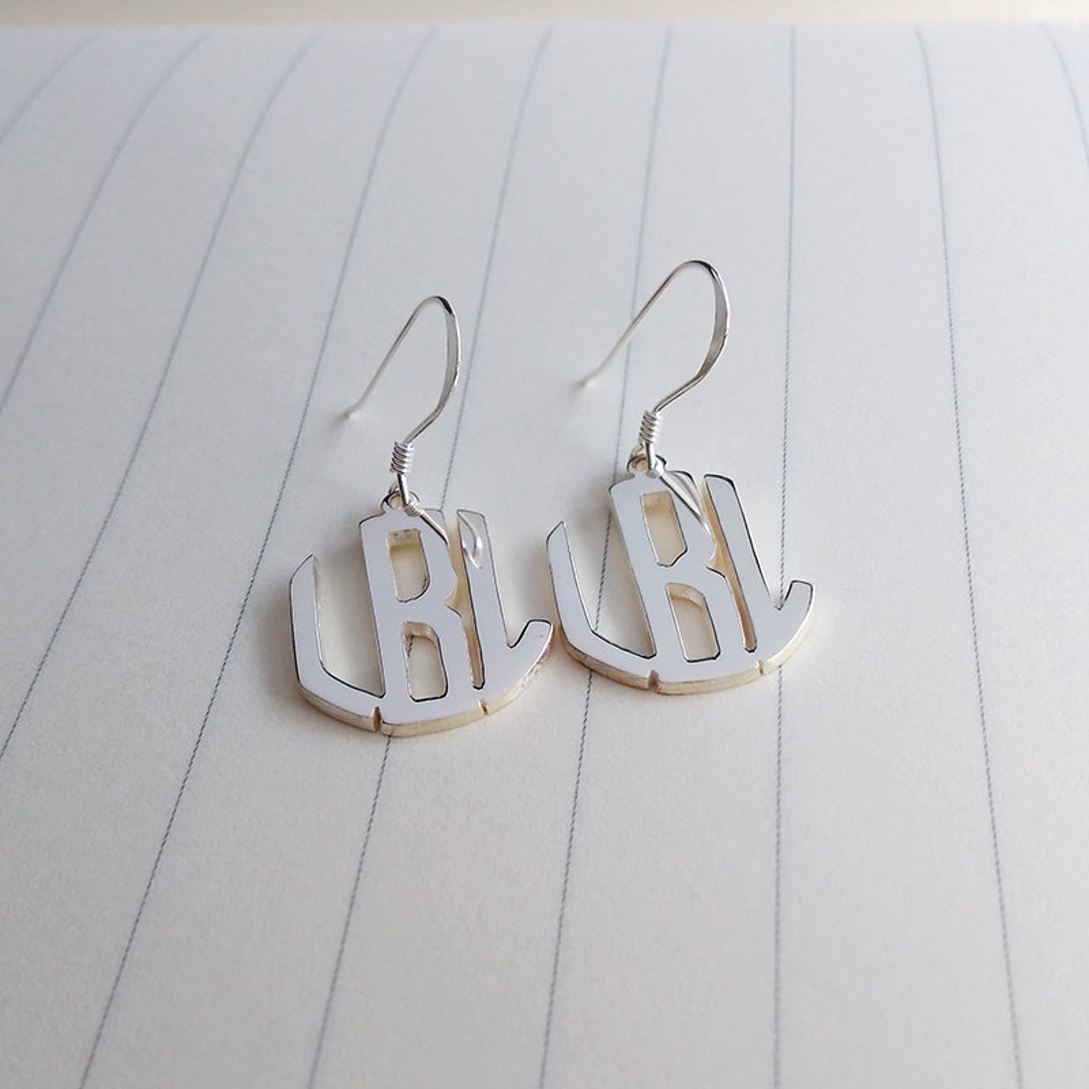 Circle Monogram EarringsPersonalized Monogram EarringsCustom | Etsy