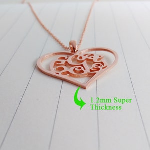 Heart Shaped Necklace,personalized Heart Monogram Necklace,3 Initial ...