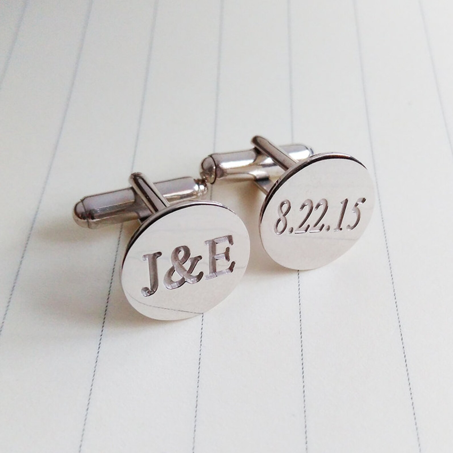 Engrave Wedding Date Cufflinks,date and Initial Cufflinks,personalized ...