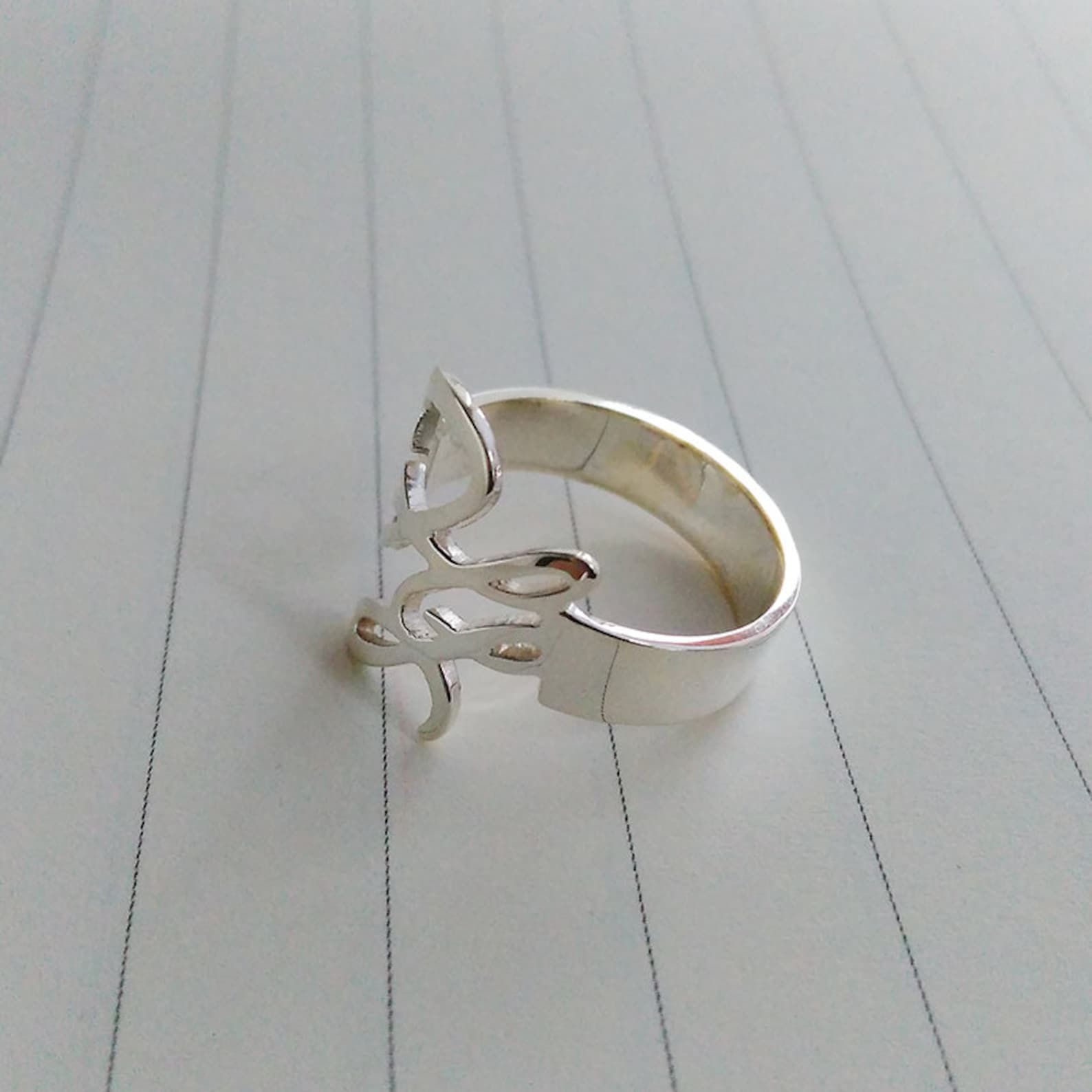 Personalized Calligraphy Ring,silver Handwritting Ring,signature Ring ...