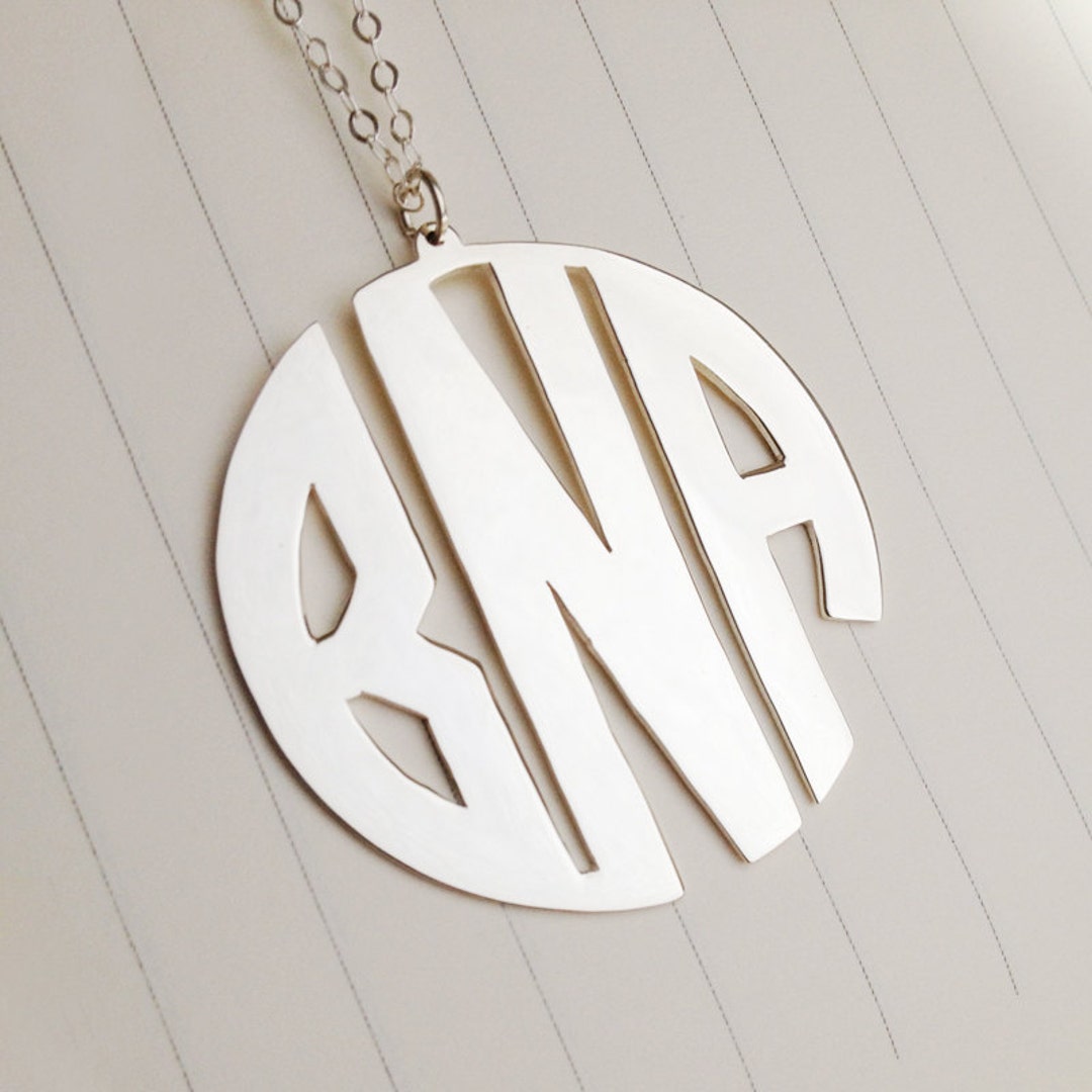 3 Initial Monogram Necklace,monogrammed Gifts,silver Monogram Necklace ...
