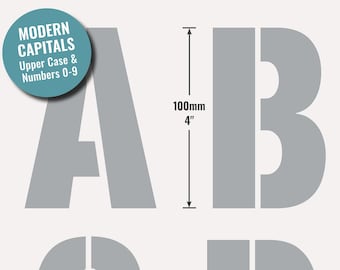 LETTER STENCILS 100mm ROMAN Style Capital Letters + 0-9 - Etsy UK