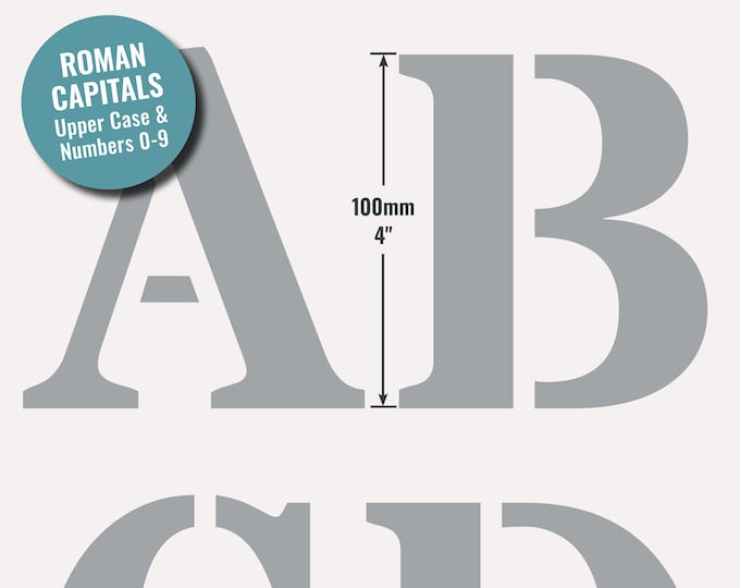 Large LETTER STENCILS 100mm ALPHABET Capital Letters / 0-9 - Etsy