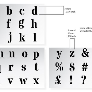30mm LETTER ALPHABET STENCIL Letters / Symbols (1.18 Inches Tall) 3 X ...