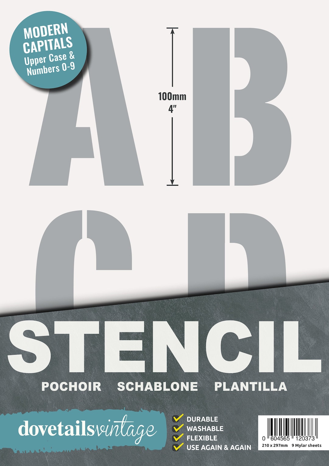 Large LETTER STENCILS 100mm ALPHABET Capital Letters / 0-9 - Etsy