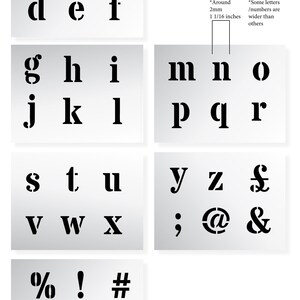 40mm LETTER ALPHABET STENCIL Letters / Symbols (1.57 Inches Tall) 6 X ...