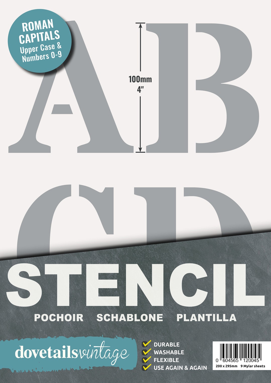 Large LETTER STENCILS 100mm ALPHABET Capital Letters / 0-9 - Etsy