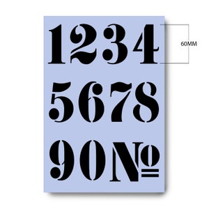 Numbers Stencil French Style 60mm (2.3 Inches)tall Numbers for ...