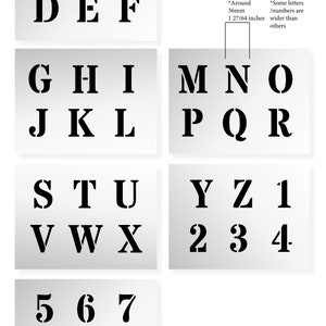 40mm LETTER ALPHABET STENCIL Capital Letters / 0-9 Numbers 1.57 Inches ...