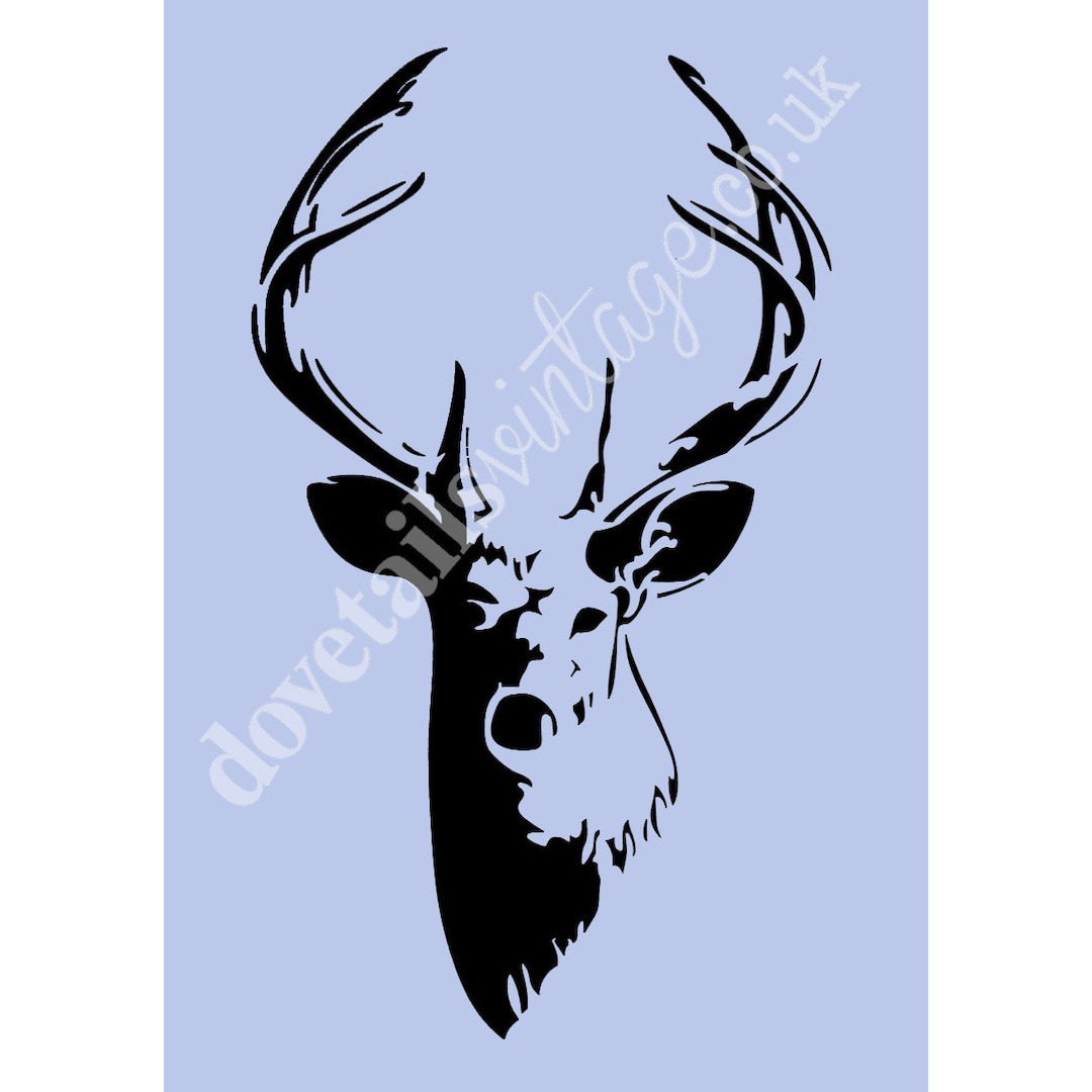 Deer Stencil A4 (8' X 11.5') Stag, Antler Stencils for Walls, DIY ...