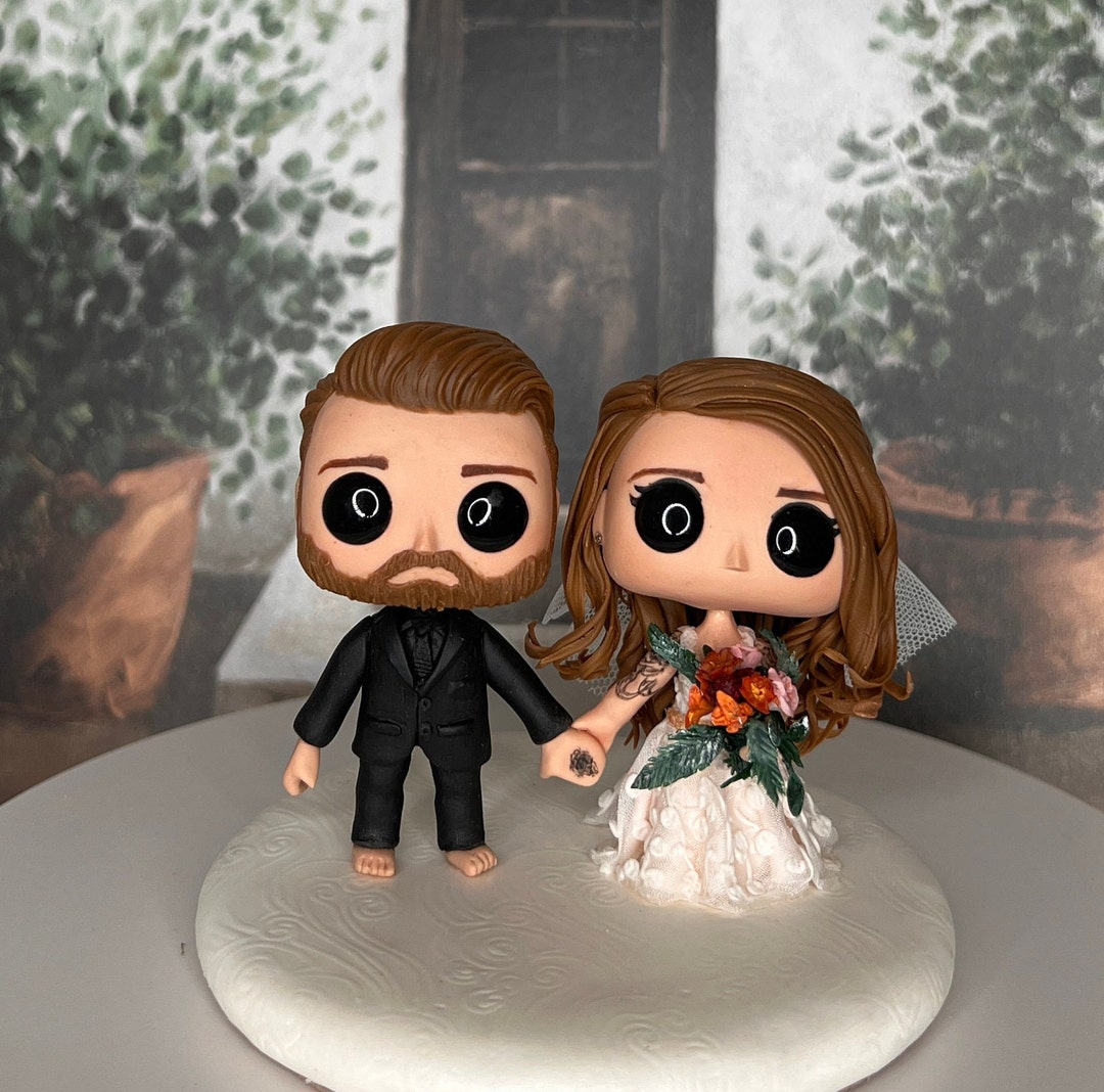 Mini Wedding Cake Topper Figurine - Etsy