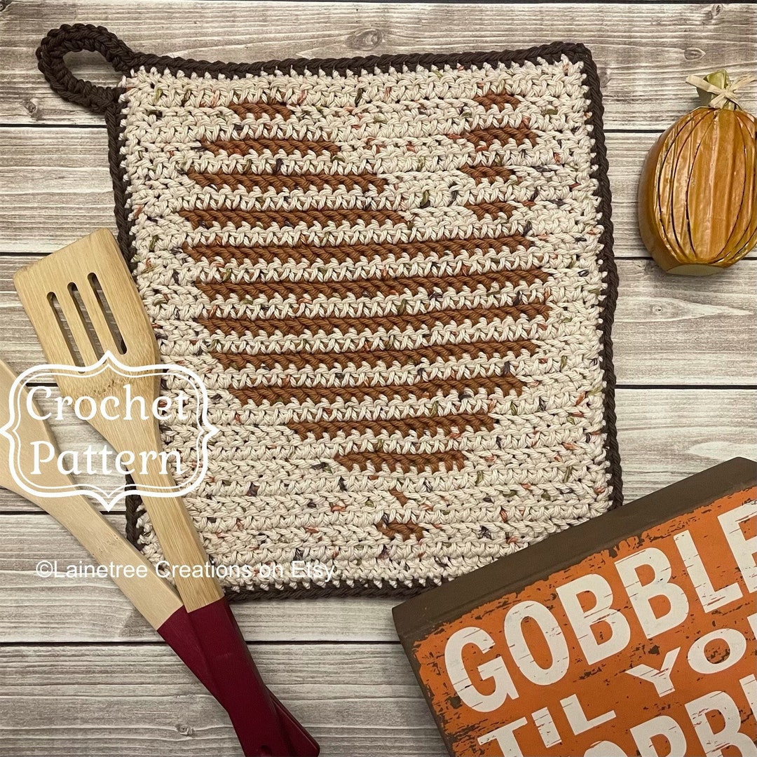 Autumn Turkey Pot Holder Crochet Pattern, PDF Digital Download, Crochet ...