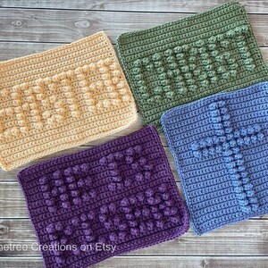 Easter Dishcloth Pattern Pack, Crochet Christian Dishcloth Pattern ...