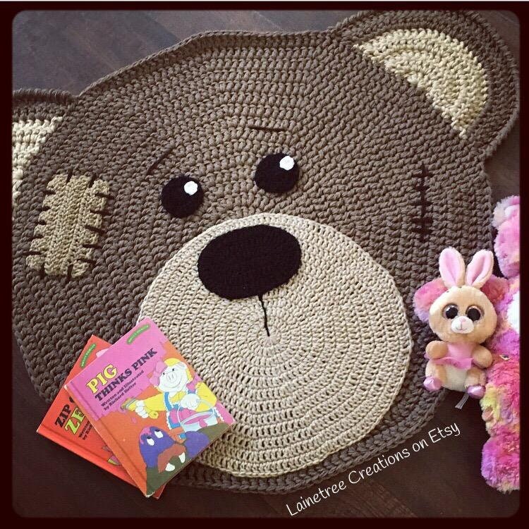 Baby Bear Rug Woodland Nursery Rug Woodland Nursery Decor | Etsy