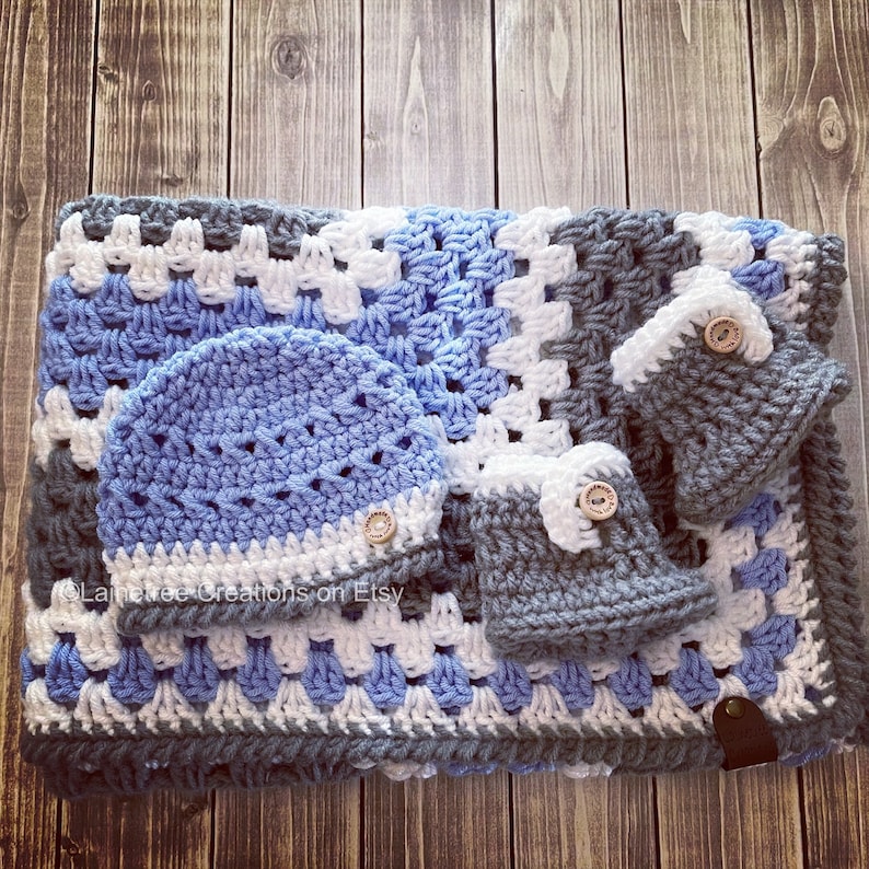 Baby Boy Newborn Gift Ready to Ship Blanket Booties and - Etsy