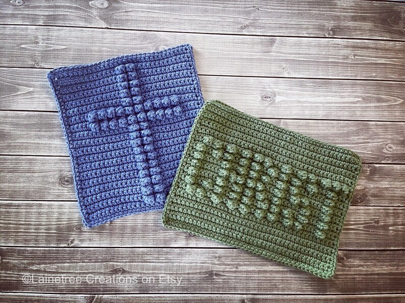 Easter Dishcloth Pattern Pack, Crochet Christian Dishcloth Pattern ...