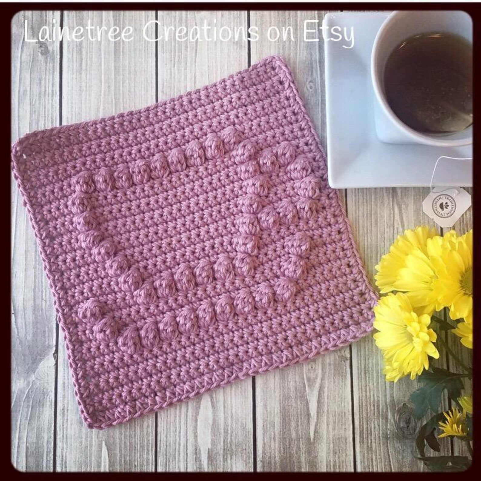 Tea / Coffee Cup Dishcloth Pattern, PDF Download Crochet Pattern, Easy ...