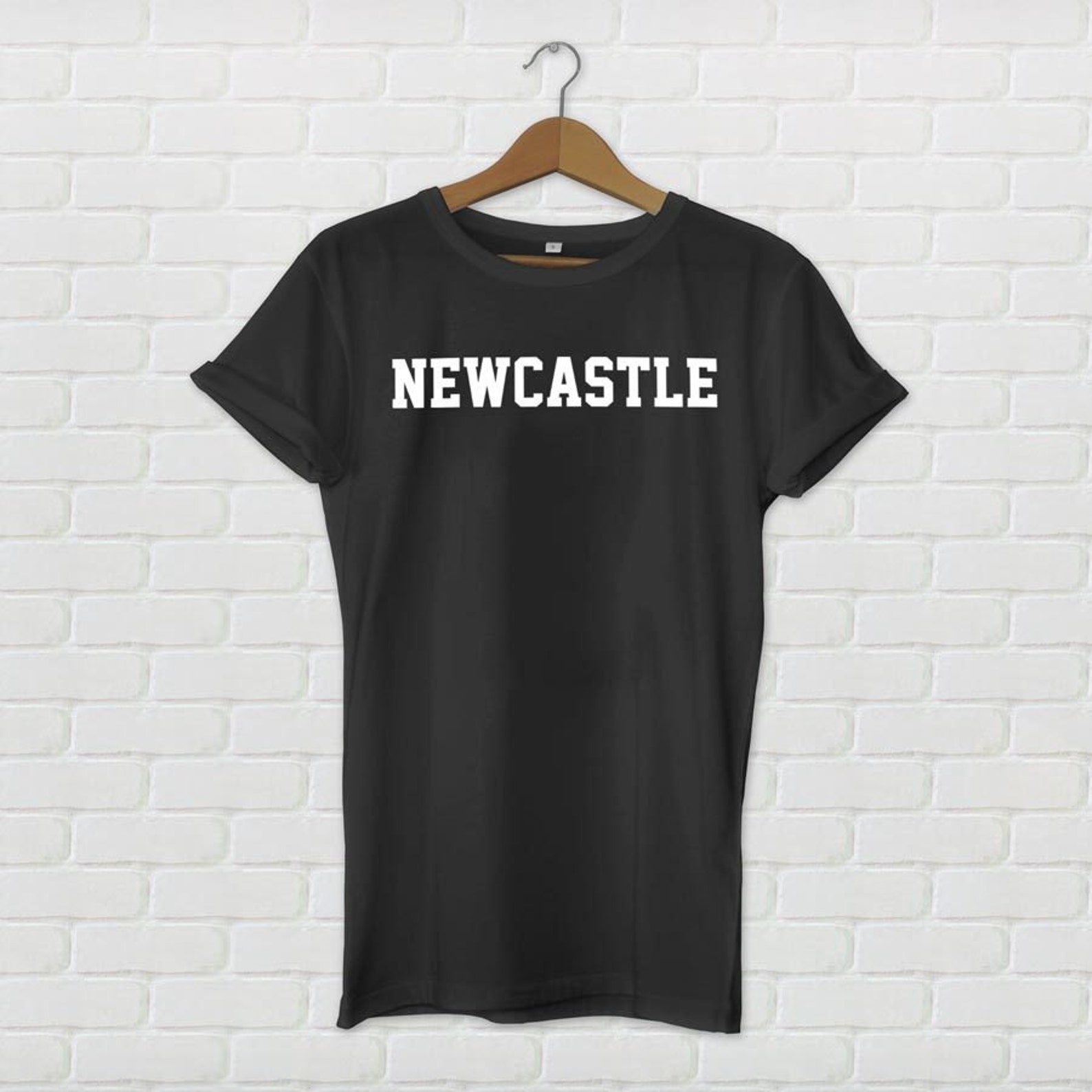Newcastle Varsity Style T-Shirt-Black | Etsy