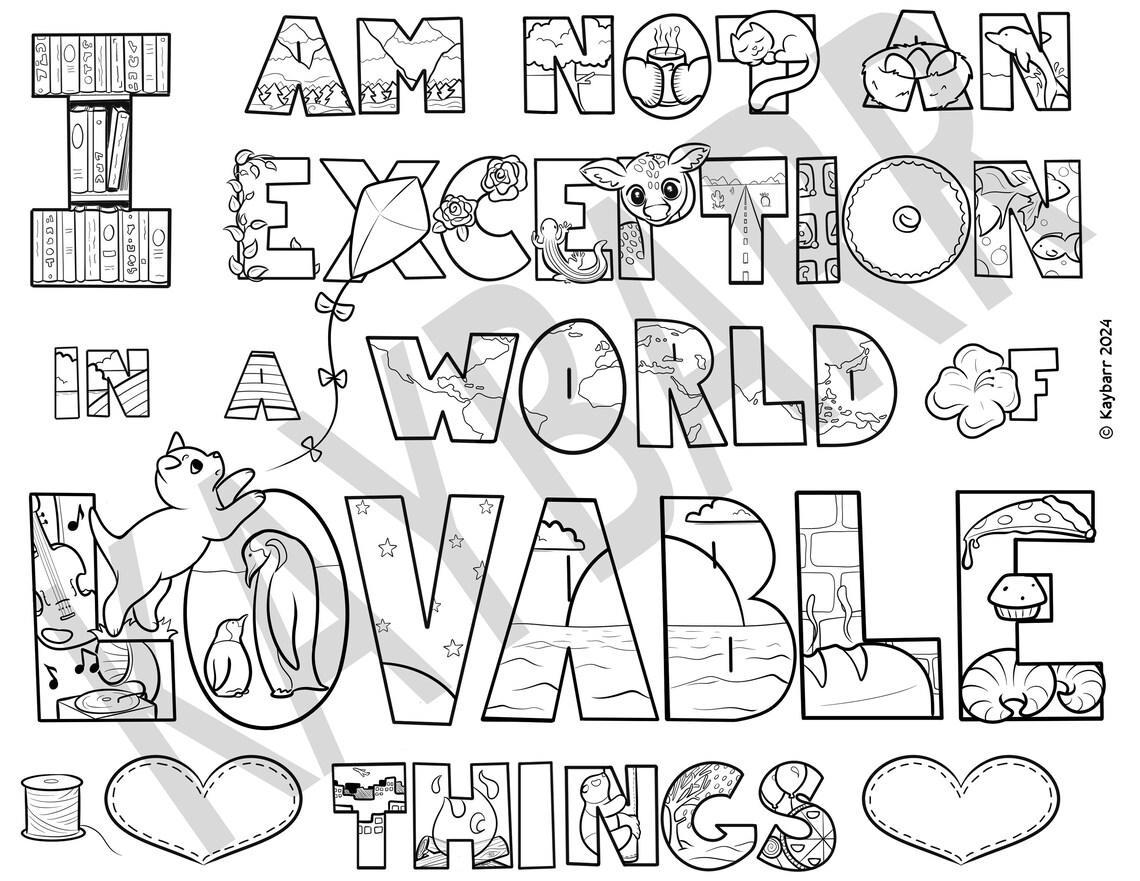 Motivational Quote Colouring Page Nature Animals Love Adult Coloring - Etsy