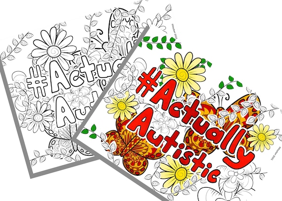 Autism Pride Printable Colouring Page actuallyautistic - Etsy Canada