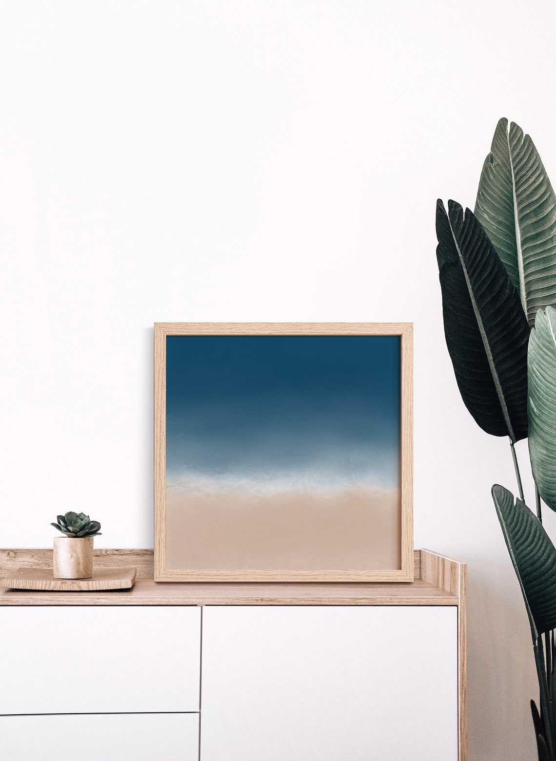 Ocean Wave Print, Coastal Print Square Art, Beach Digital Print, Surf ...