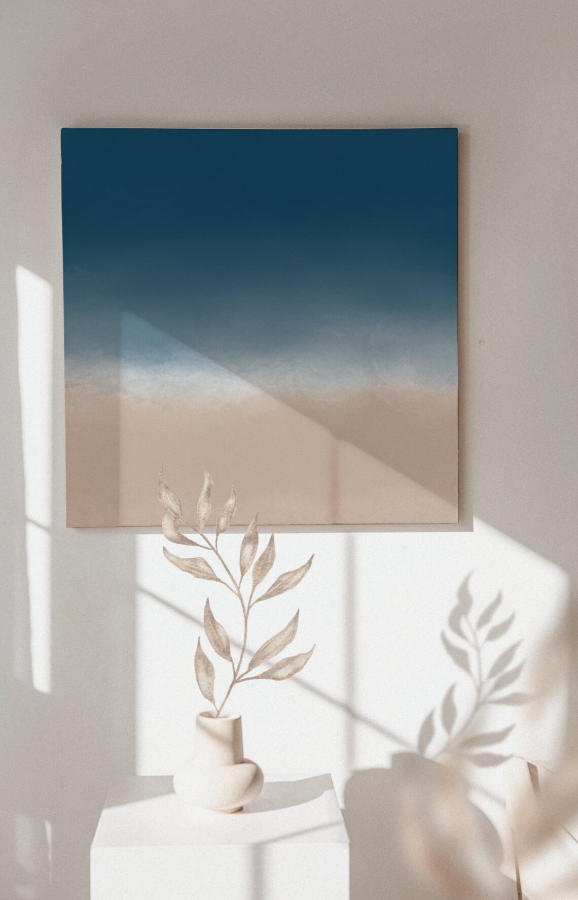Ocean Wave Print, Coastal Print Square Art, Beach Digital Print, Surf ...