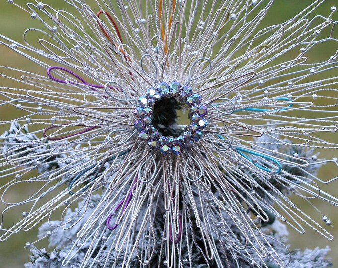 Starburst Tree Topper ~ Star Tree Topper ~ Silver and Blue Iridescent ...