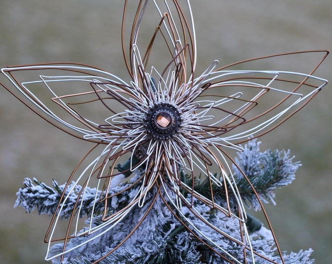 Simple Christmas Tree Topper Star in Silver & Bronze for Inside or Out ...