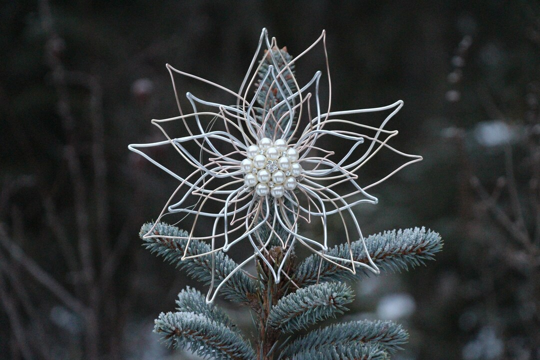 Tree Topper Star ~ Christmas Tree Topper ~ Pearl Tree Topper ~ Beaded ...