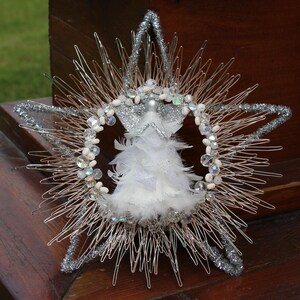 Angel Tree Topper Star Tree Topper Silver Christmas Tree Topper Angel ...
