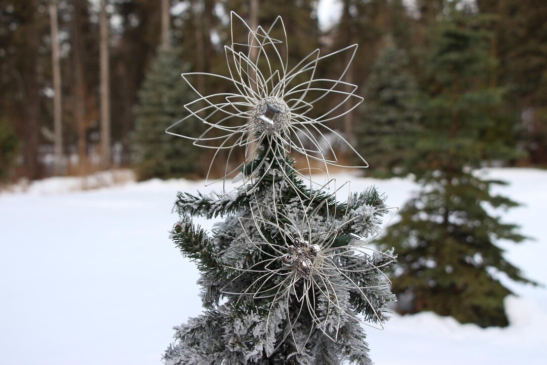 Mini Tree Topper Star Ornaments, Set of 2 Christmas Tree Toppers ...