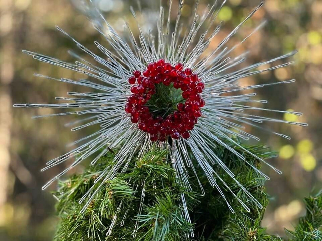 Retro Christmas Tree Topper Star ~ Silver Star Tree Topper Large Custom ...