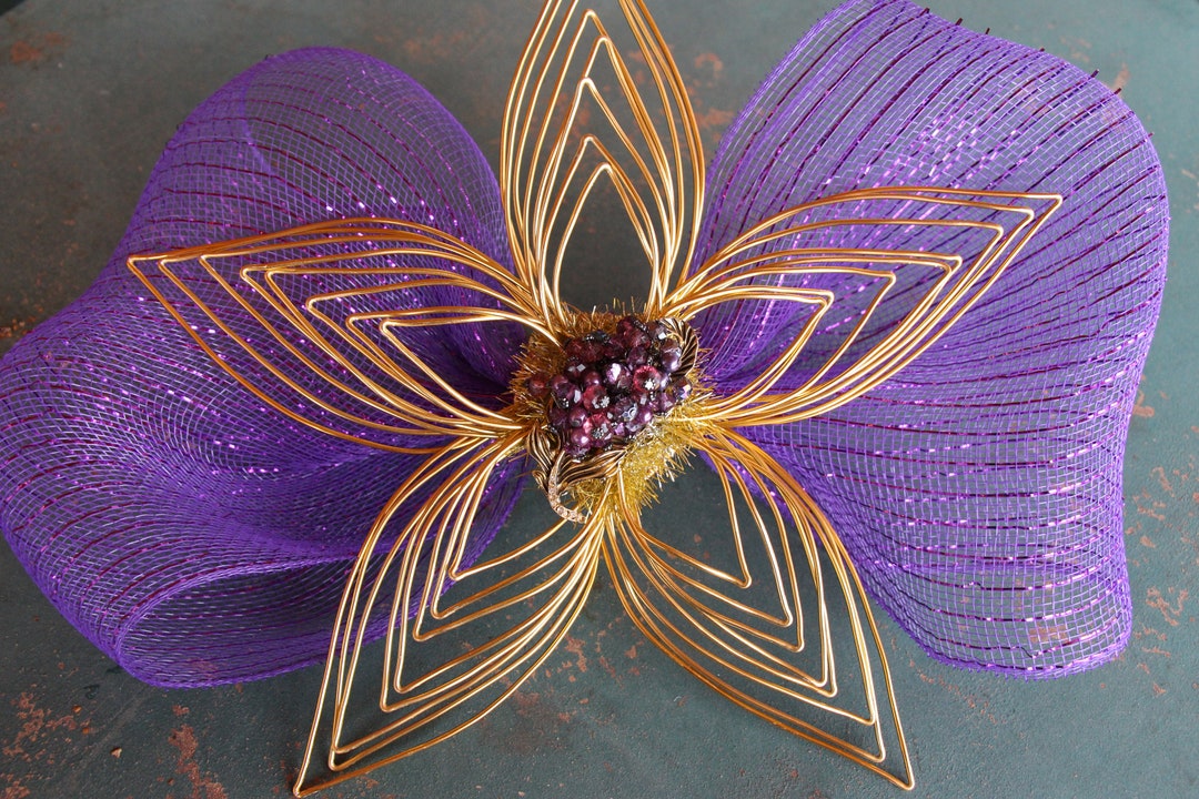 Beautiful Christmas Tree Topper Star Elegant Purple Beaded Tree Topper Snowflake One of a Kind ...