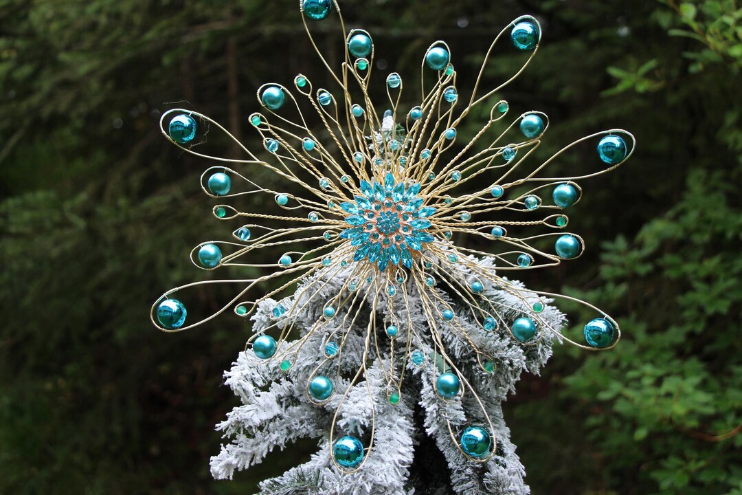 Christmas Tree Topper Star ~ Jeweled Snowflake Christmas Tree Topper ...