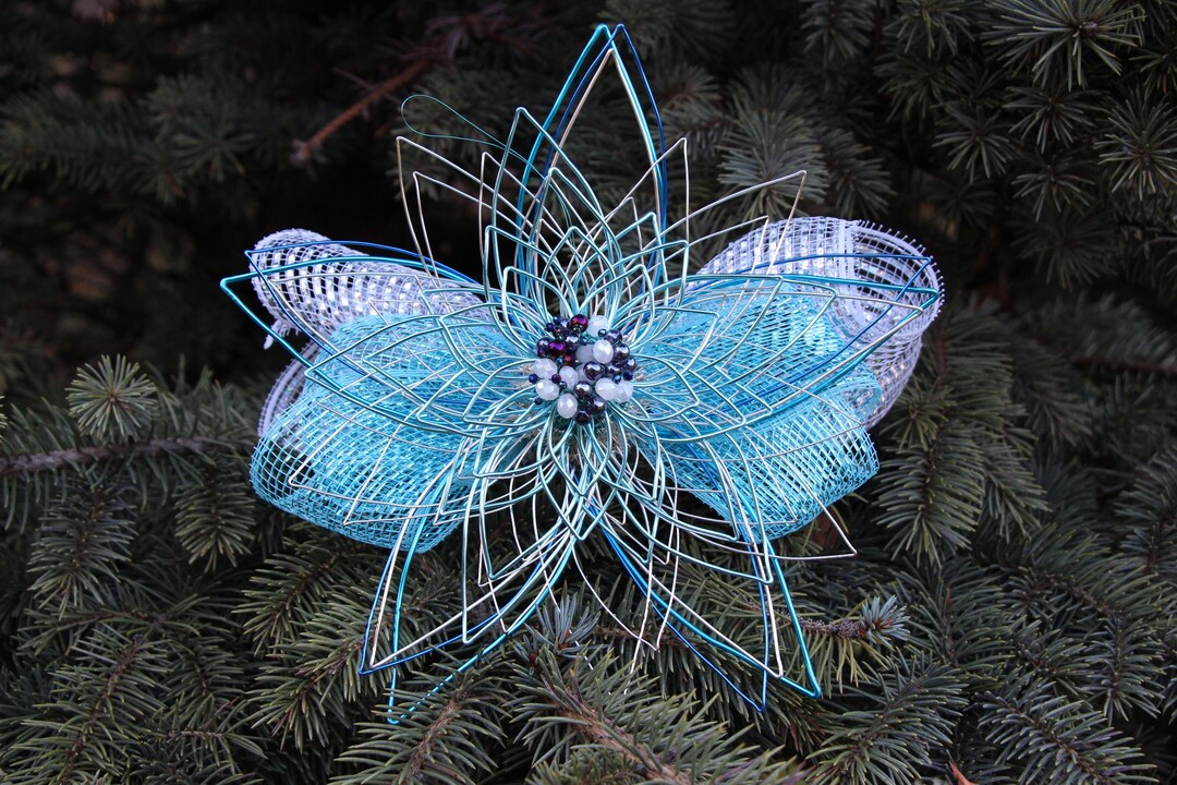 Silver Tree Topper Star Ornament Wire Tree Topper Star Handmade One of ...