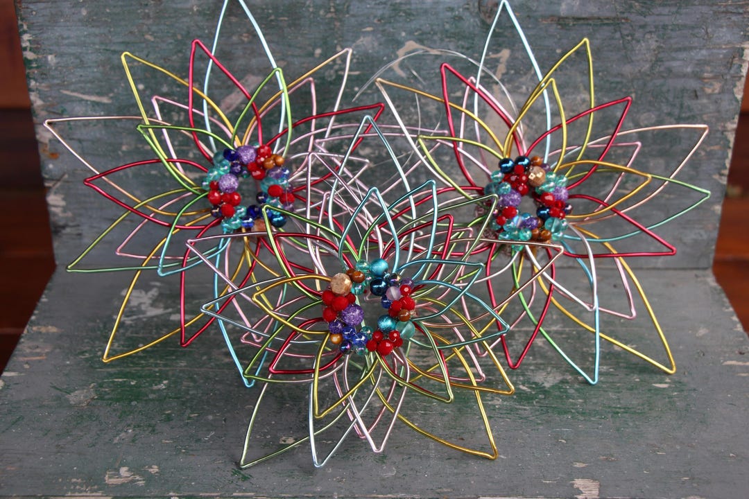 3 Small Tree Topper Star Ornaments Set of 3 Stars Lightweight Colorful ...