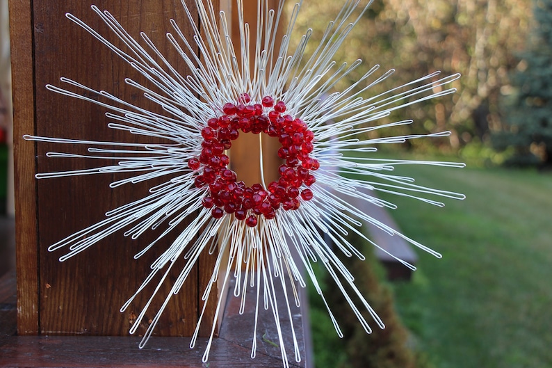 Retro Tree Topper Star ~ Large Handmade Silver & Red Xmas Treetopper - Etsy