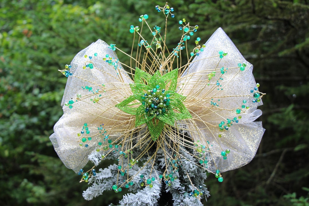 Gold Christmas Tree Topper Star Large Jeweled Christmas Tree Topper ...