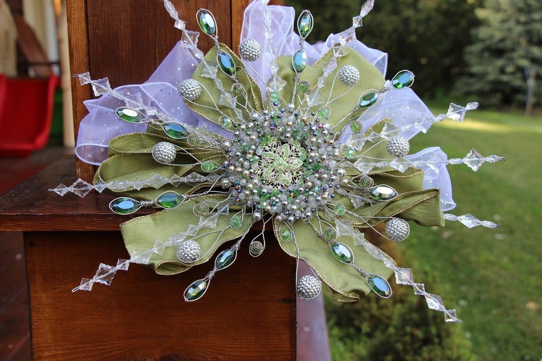 Bow Tree Topper Tree Topper Star Christmas Tree Topper Snowflake Tree ...